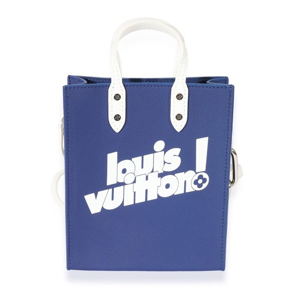 Louis Vuitton | Bags | Louis Vuitton Blue White Leather Everyday Lv Sac ...